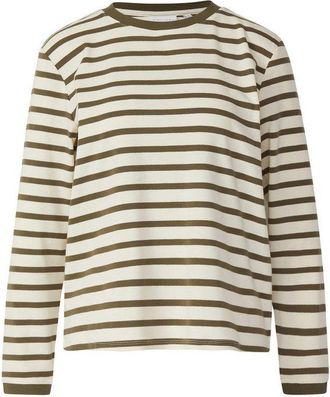 Comma Langarmshirt T-Shirt Lockeres Langarmshirt mit Streifen