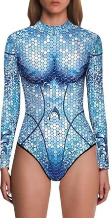 Generic Maillot De Bain Femme 1 Piece Maillot De Bain Femme Costume Respirant S&eacute;chage Rapide Imprim&eacute; 3D - Tenue Body Une Pi&egrave;ce Unisexe pour Natation Et Plage 