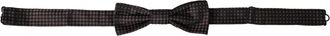 Dolce & Gabbana Brown Fantasy Silk Adjustable Neck Men Papillon Bow Tie