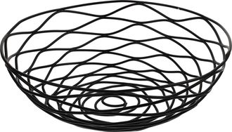 OSALADI Metall Brotkorb und Obstkorb Schwarzer Drahtkorb Mittlere Gr&ouml;&szlig;e Multifunktionaler Gem&uuml;se und Snackhalter aus Robustem Eisen