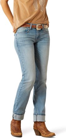 Ariat Womens Mid Rise Alessia Straight Leg Jeans in Oklahoma, Size 25, by Ariat