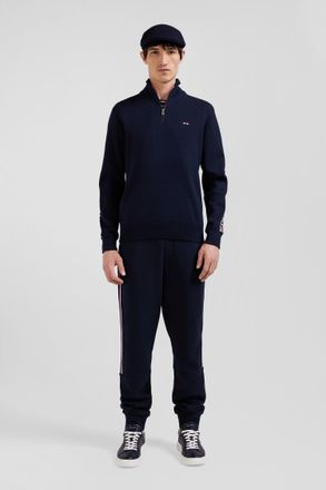 Eden Park Pull Col Camionneur En Coton Bleu Marine Coupe Regular Bande Jacquard Eden Park
