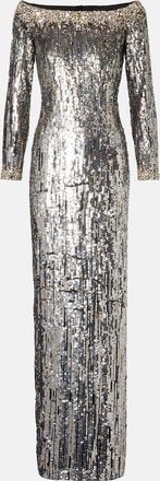 Jenny Packham Robe Marine mit Pailletten