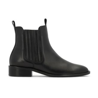 Kazar Schwarze Lederstiefel mit elastischen Eins&auml;tzen und Schlaufen - - Shoes - Damen - Schwarzk - 41 EU