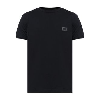 Dolce & Gabbana T-Shirt mit Logo-Patch - - Tops - Herren - Blau - S