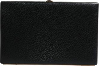 Dolce & Gabbana Femme, Sacs, Noir, Taille: ONE Size Leather Gold Frame Clutch