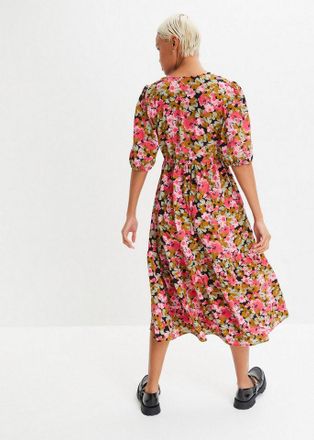 Bonprix Midikleid f&uuml;r Casualmode, aus Viskose und Polyamid, A-Linie, mit kurzem Arm