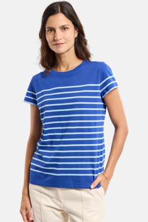 Armor Lux T-Shirt Etel Damen Dunkelblau Hellblau Streifen
