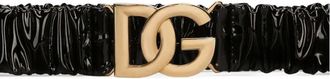 Dolce & Gabbana Femme, Accessoires, Noir, Taille: 80 CM Ceinture &Eacute;lastique en Cuir Verni