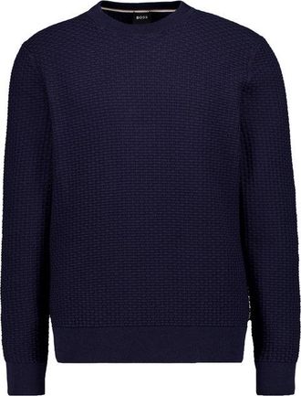 HUGO BOSS Herren Pullover blau unifarben