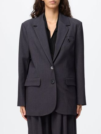 Eleh Blazer court &agrave; simple boutonnage avec col &agrave; revers et poches &agrave; rabat