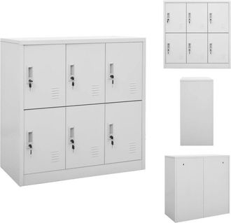 vidaXL Schließfachschrank Hellgrau 90x45x92,5 cm Stahl - Schliessfachschrank - Metallschrank - Bürobedarf - Garderobe - Aufbewahrungsbox