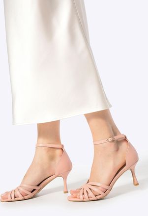 Wittchen Damen-Sandalen aus rosafarbenem Leder mit hohem Absatz