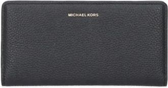 Michael Kors Femme, Accessoires, Noir, Taille: ONE Size Bryant Grand Portefeuille &agrave; Rabat en Cuir Grain&eacute;