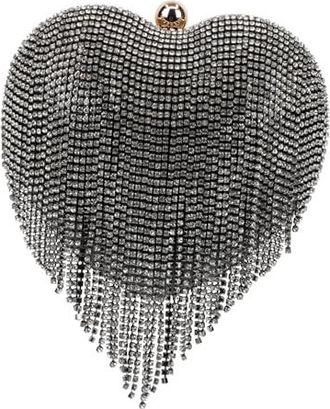 BESTONZON Pochette de Soir&eacute;e Noire de Cristaux Petit Paquet de F&ecirc;te &Eacute;l&eacute;gant pour Banquet et Mariage Pochette Femme Fermeture S&eacute;curis&eacute;e Accessoire Chic pour Soir