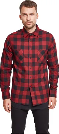 Urban Classics TB297 Checked Regular Fit Herren Freizeit Hemd,Mehrfarbig (blk/burgundy), Large