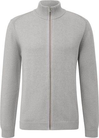 s.Oliver Baumwoll-Strickjacke mit Stehkragen und Logo-Patch