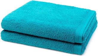 Möve 2 teiliges Frottier-Set - Superwuschel (2 X Duschtuch im Set) - 520 g/m2 - Baumwolle - Walkfrottee - saugstark - weich und flauschig - Lagoon