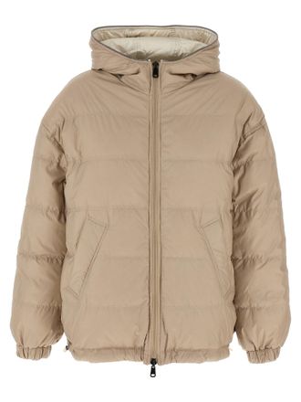Brunello Cucinelli Reversible Laminated Down Jacket - Beige