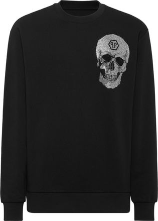 Philipp Plein Round Neck Sweatshirt Crystal Skull