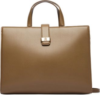 Tommy Hilfiger Handtasche Tommy Hilfiger Th Heritage Satchel AW0AW18287 Braun