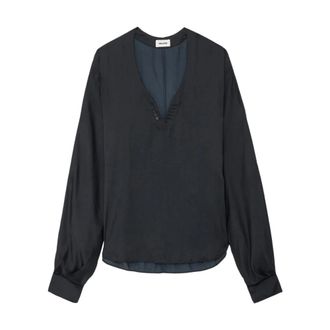 Zadig&Voltaire Breite Satinbluse - - Blouses & Shirts - Damen - Schwarzk - L