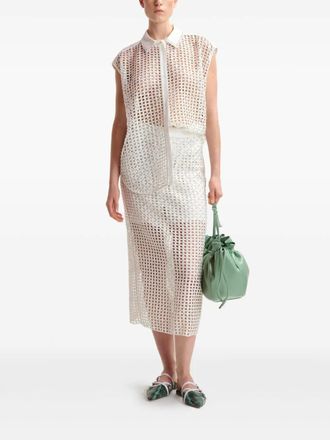 Essentiel jupe mi-longue Handkerchief - Blanc