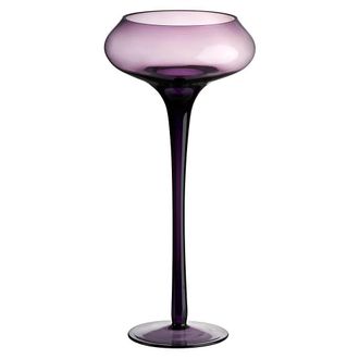 Cristalica Kerzenhalter Kerzenständer Teelichthalter Sunstar Violett Glas 30 cm