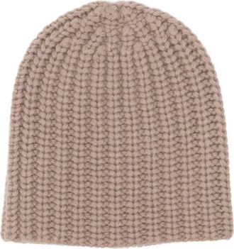 Liska bonnet en cachemire à design côtelé - Marron