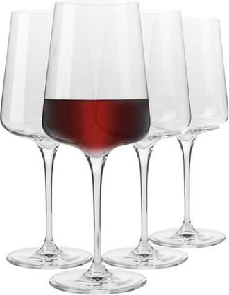Krosno Verres &agrave; vin rouge sur pied | Design &eacute;l&eacute;gant | Lot de 4 | 500 ml | Savoir-faire traditionnel | Id&eacute;al pour la maison, le restaurant et les f&ecirc;tes | Comp