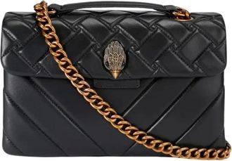 Kurt Geiger Femme, Sacs, Noir, Taille: ONE Size Sac bandouli&egrave;re matelass&eacute; Kensington