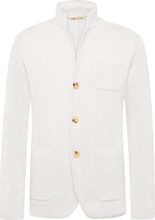 Maurizio Baldassari Cardigan in Sakko-Optik mit Moulin&eacute;-Baumwolle und Stehkragen in