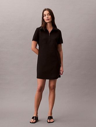 Calvin Klein Mini-robe &agrave; manches courtes avec col zipp&eacute;