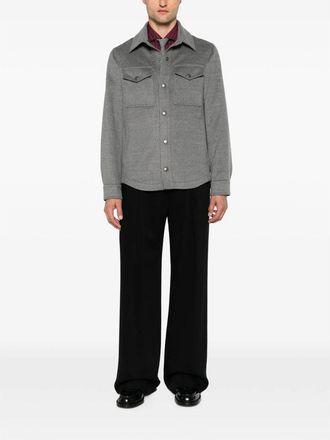 Brunello Cucinelli Virgin Wool Shirt Jacket - Gray