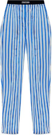 Tom Ford Homme, V&ecirc;tements de nuit et de d&eacute;tente, Bleu, Taille: 2XL Pantalon de pyjama imprim&eacute; en satin stretch