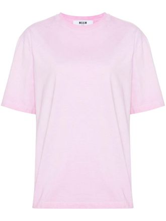 Msgm t-shirt en coton à logo brodé - Rose