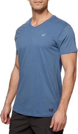 Indicode Herren INClever T-Shirt mit V-Ausschnitt aus 100% Baumwolle | Herrenshirt Sommershirt M&auml;nner China Blue, XXL