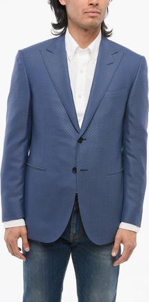 Corneliani CODE Einreihiges Sakko aus Schurwolle bestickt Corneliani