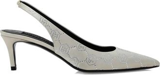Philipp Plein escarpins orn&eacute;s de strass &agrave; bride arri&egrave;re 55 mm - Tons neutres