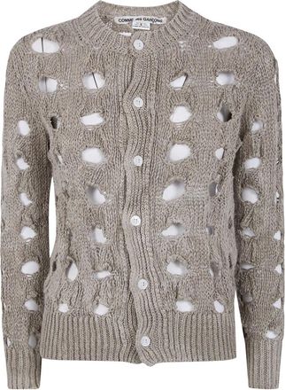 Comme Des Gar&ccedil;ons Femme, Pulls, Beige, Taille: 38 FR Round Neck Cardigan