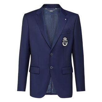 Billionaire Boys Club Homme, Vestes, Bleu, Taille: S Wool Blazer Super Slim Fit Crest