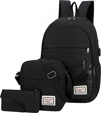 Generic Sac &agrave; dos pour &eacute;tudiant de lyc&eacute;e pour gar&ccedil;ons et filles, sac &agrave; dos &agrave; trois ordinateurs, sac &agrave; bandouli&egrave;re d&eacute;contract&eacute; assorti sac &agrave; dos pour homme pou