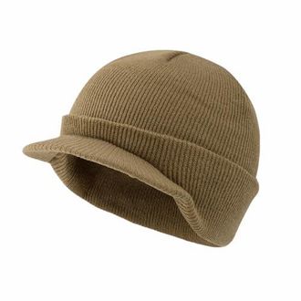 Generic Bonnets dhiver chauds &agrave; visi&egrave;re, bonnet &agrave; bord court, bonnet doux doubl&eacute; en peluche avec bord court, chapeaux dhiver tricot&eacute;s &eacute;pais, kaki, 6-8