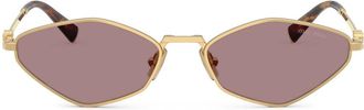 Miu Miu Eyewear Sonnenbrille mit geometrischem Gestell - Gold