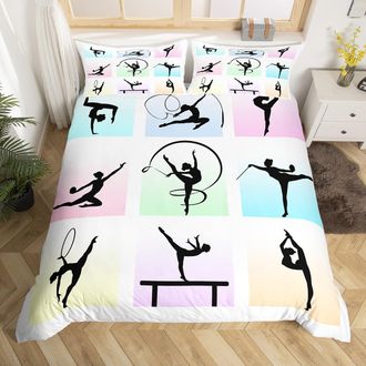 Generic Bettw&auml;sche 135x200 Turnen Bettbezug 3D Druck Turnen Bettbez&uuml;ge Kuschelig Weich Mikrofaser Deckenbezug 135x200 cm mit Rei&szlig;verschluss + 2 Kissenbez&uuml;ge 8