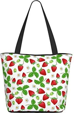 AOOEDM Strawberry Leaf Ladies Shopping Bag 13x11x7in.Le cadeau parfait pour la Saint-Valentin.Cest de la Saint-Valentin pour maman, fille, &eacute;pouse, etc