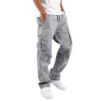 Generic OUMSHBI Pantalon Cargo Homme avec Poches Multiples Cordon De Serrage Pantalon Homme Chino Sweatpants Taille Elastique Jogger Pants Jambe Droite D&eacute;cont