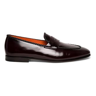 Santoni Homme, Chaussures, Rouge, Taille: 43 1/2 EU Mocassin Penny Classique