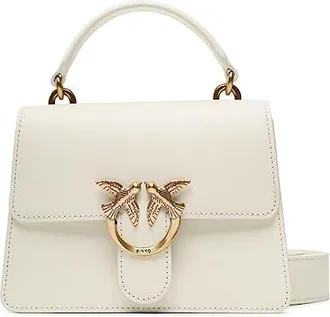 Pinko Love One Top Handle Mini Light, Sac Femme, Z14q_Blanc Soie-Antique Gold, Taille Unique