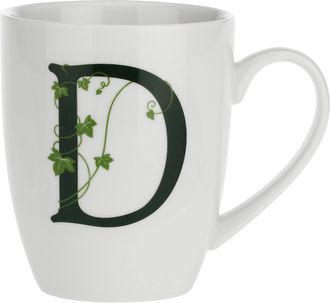 La Porcellana Bianca la Porcellana Becher Buchstabe D, wei&szlig;